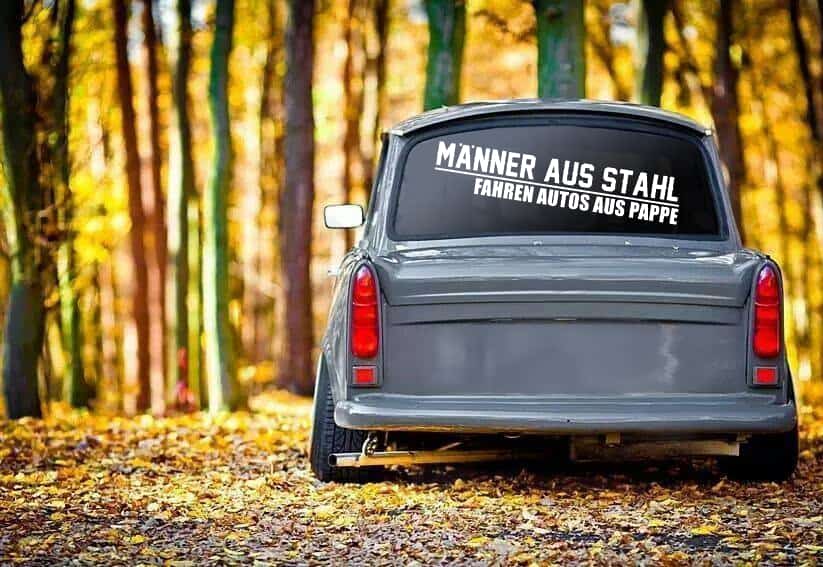 Aufkleber weiß "Männer aus Stahl" 80x13,5cm - Goitzsche Front Shop